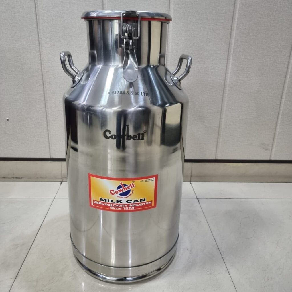 Stainless Steel Milk Can 50 Liter (Locking Type) – Cowbell